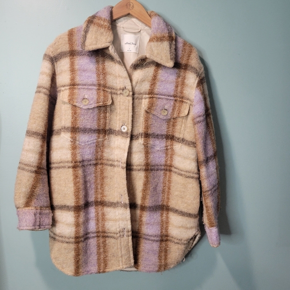 Wilfred | Jackets & Coats | Wilfred Aritzia Purple Cream Wool Blend ...